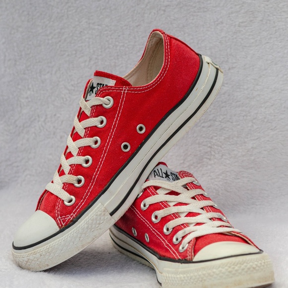 Converse | Shoes | Chuck Taylor All Star Red Low Tops | Poshmark